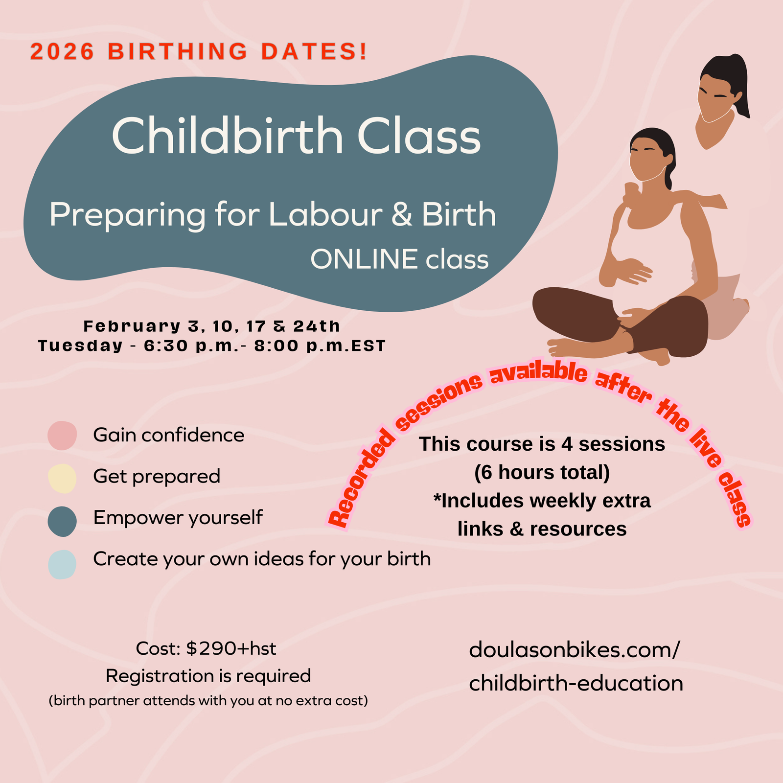 ONLINE Childbirth Preparation Class - Doulas on Bikes
